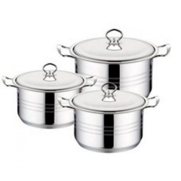 Stainless Steel Large Pots-6 Piece – Golden Chef